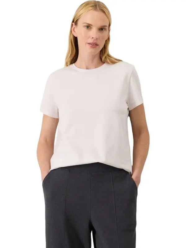 PACT Luxe Essential Crewneck Tee - Cream