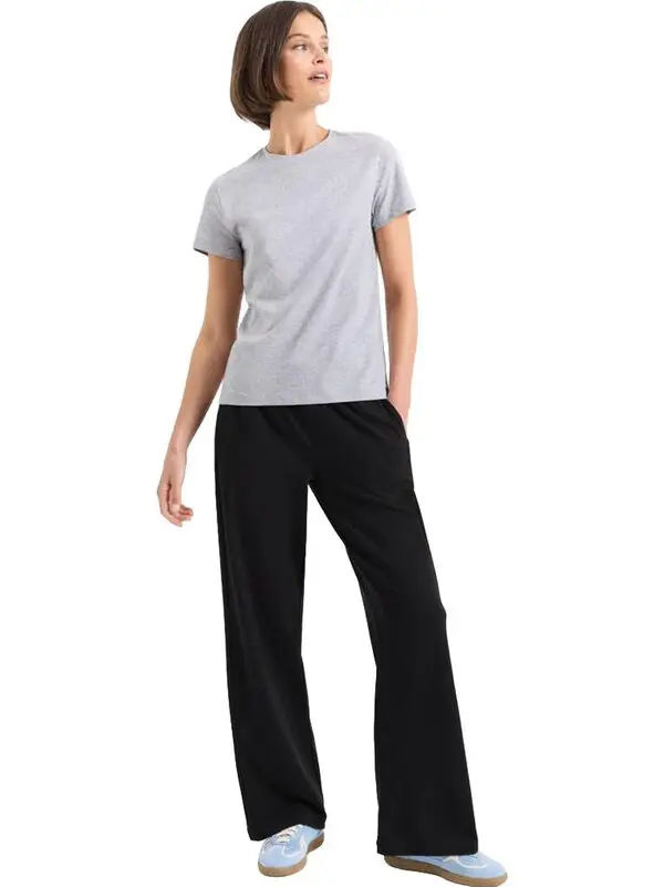 PACT Luxe Essential Organic Cotton Crewneck T-shirt - Heather Grey