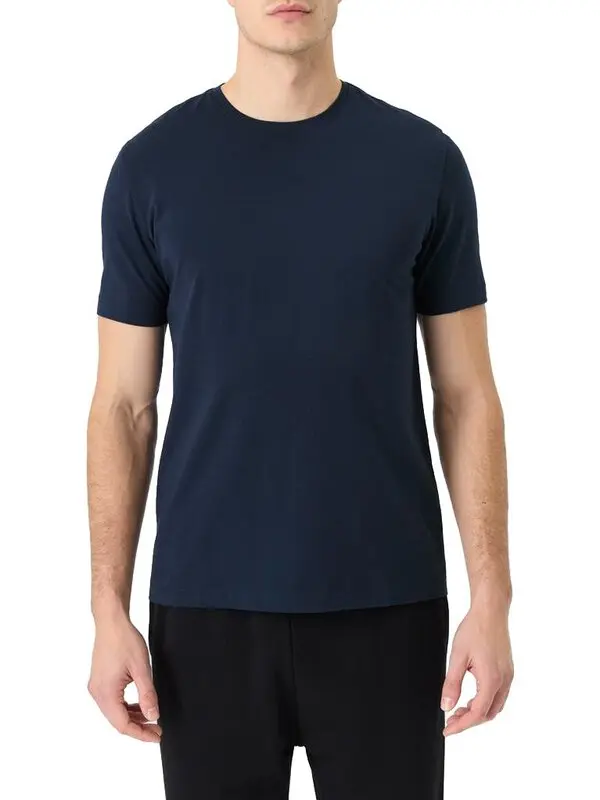 PACT Luxe Essential Classic Fit Crewneck Tee Made With Organic Cotton - Navy