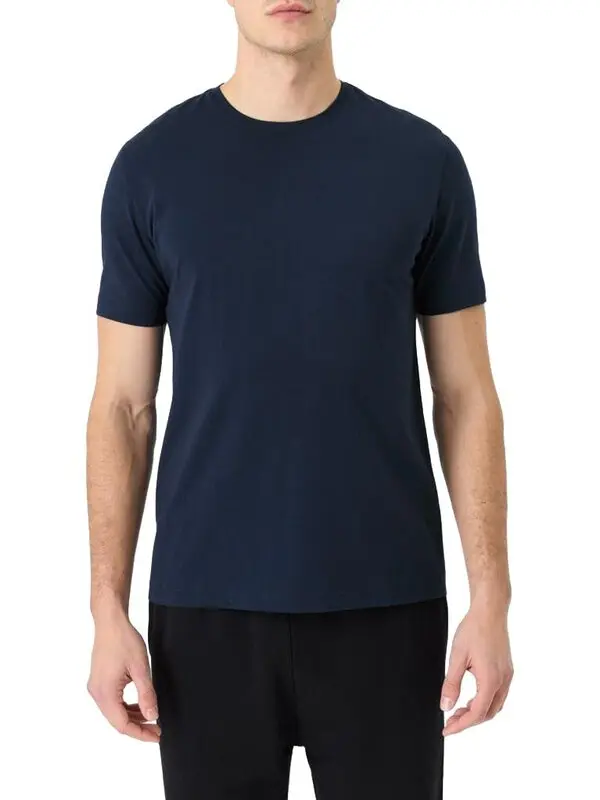 PACT Luxe Essential Classic Fit Crewneck Tee Made With Organic Cotton - Navy
