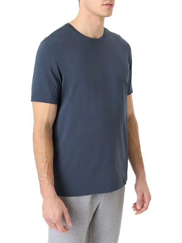 PACT Luxe Essential Classic Fit Crewneck Tee Made With Organic Cotton - Steel Blue