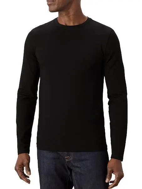 PACT Luxe Essential Slim Long Sleeve Tee Made With Organic Cotton - Black