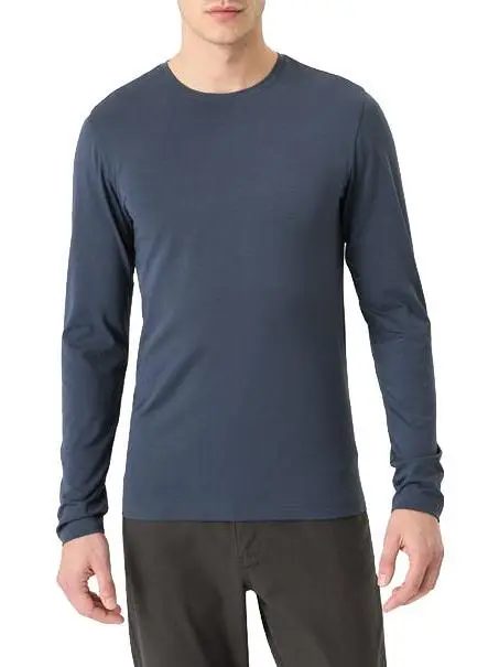 PACT Luxe Essential Slim Long Sleeve Tee Made With Organic Cotton - Steel Blue