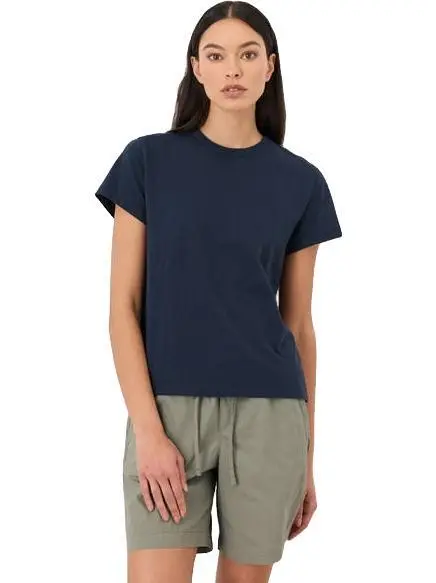 PACT Organic Cotton Soft-slub Essential Crewneck Tee - Navy
