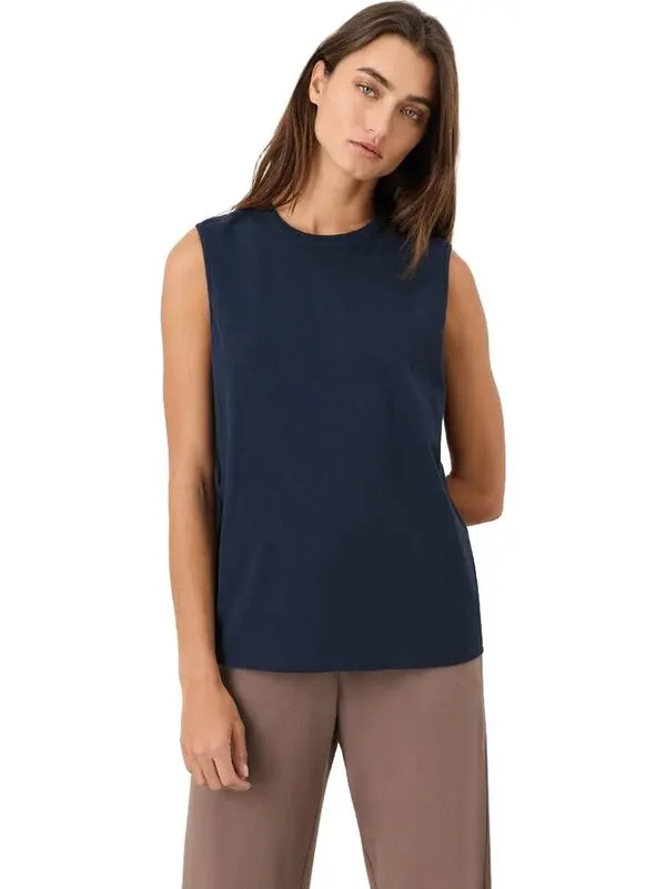 PACT Organic Cotton Soft-slub Essential Tank - Navy