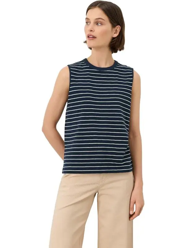 PACT Organic Cotton Soft-slub Essential Tank - Saranac Stripe