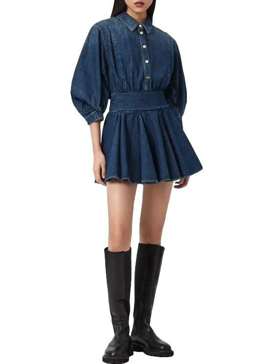 ALLSAINTS Arlo Denim Mini Dress - Mid Indigo