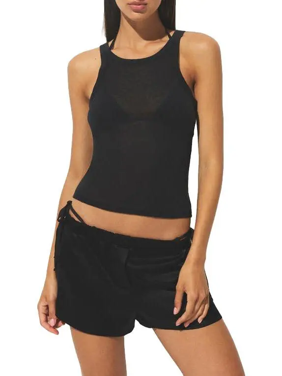 SKIMS Sheer Rib Tank - Soot