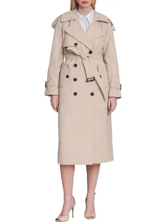 Avec Les Filles Belted Long Trench Coat - Wheat