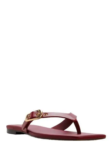 Aldo Leonnia Buckle Flip Flop - Medium Red