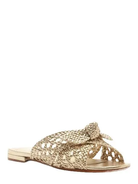 ALEXANDRE BIRMAN Belinda Woven Slide Sandal - Golden