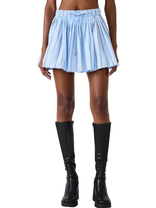 Steve Madden Tyria Stripe Embellished Miniskirt - Estate Blue