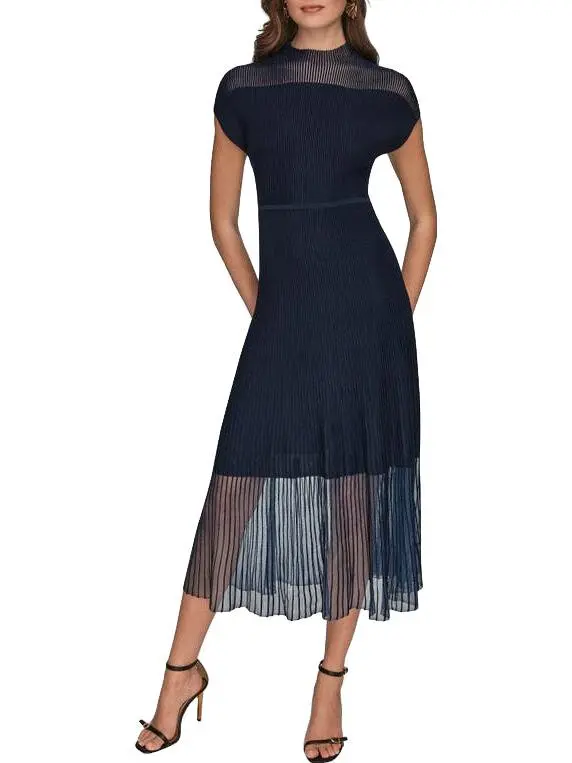 Donna Karan New York Sheer Ribbed Dress - Nightfall