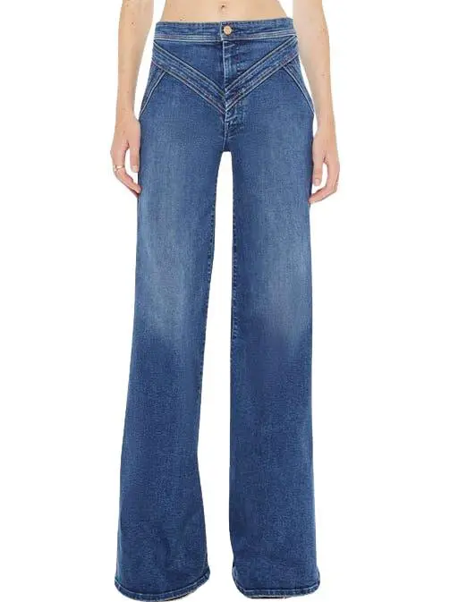 MOTHER Criss Cross Roller Heel Wide Leg Jeans - Prized Possession