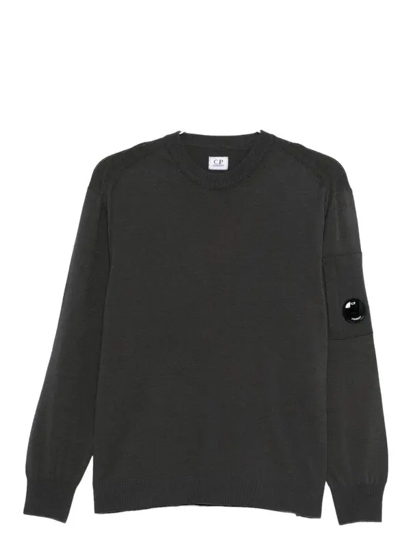 C.P. COMPANY C. P. Company Logo Wool Crewneck Sweater - Grey