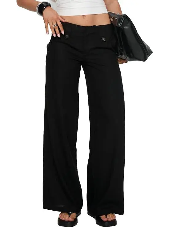 Princess Polly Pedra Wide Leg Pants - Black