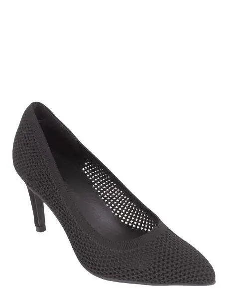 Tahari Pointed Toe Knit Pumps - Black