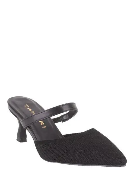 Tahari Fuji Pointed Toe Kitten Heel Mule - Black
