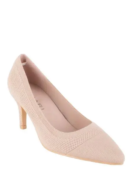 Tahari Pointed Cap Toe Pump - Natural