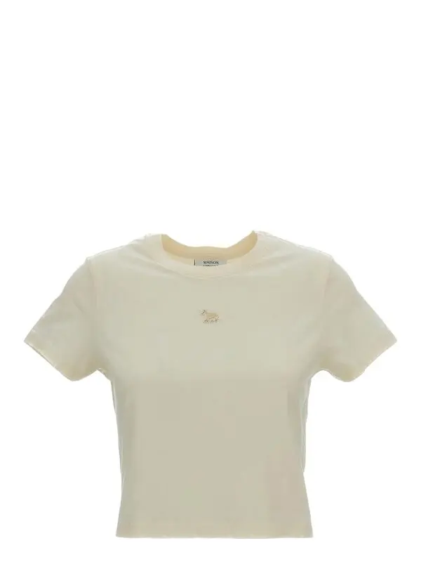 Maison Kitsuné Logo Cotton T-shirt - Beige