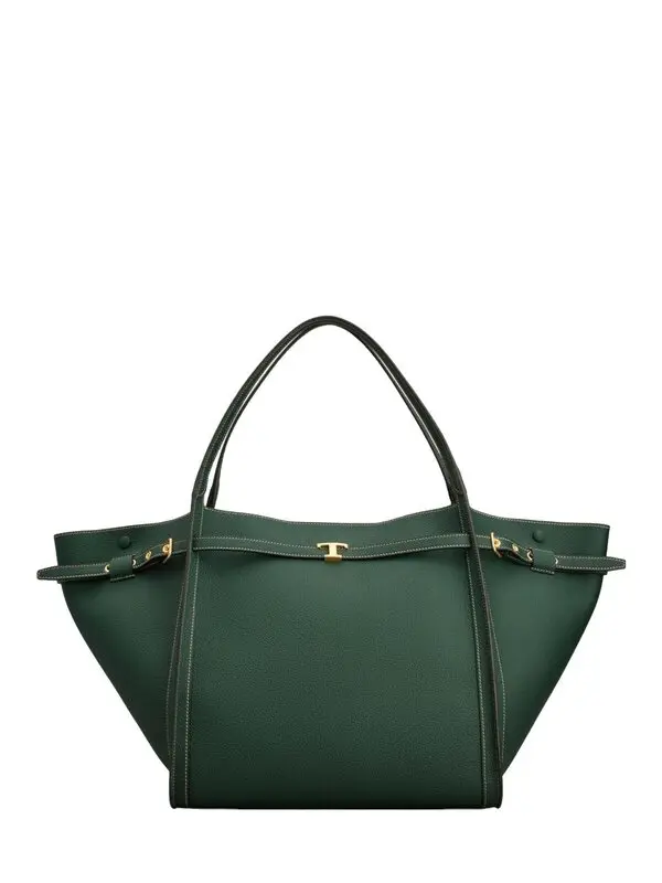 TOD'S Medium Leather Tote - Green