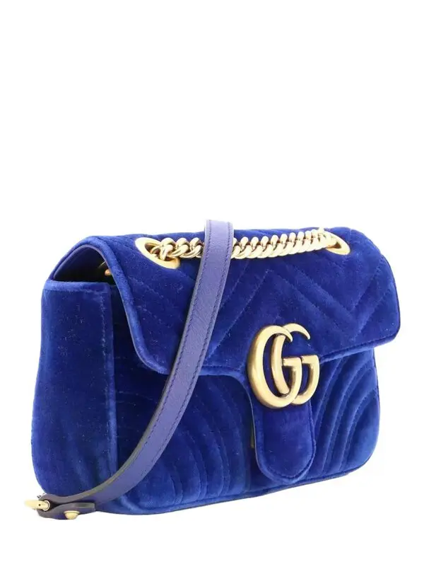 Gucci Gg Marmont Flap Mini Shoulder Bag - Blue