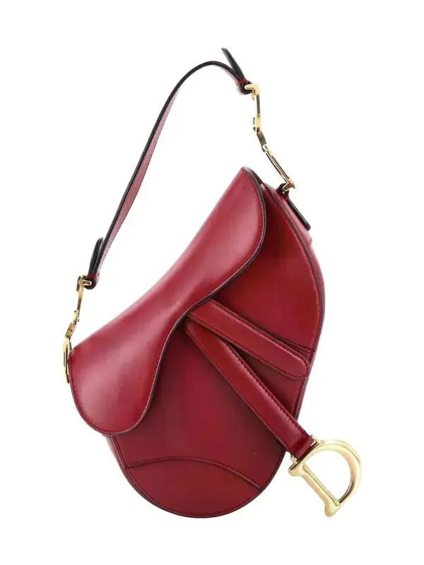 Dior Saddle Handbag Leather Mini Shoulder Bag - Red