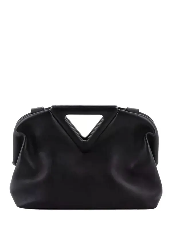 Bottega Veneta Point Leather Medium Shoulder Bag - Black