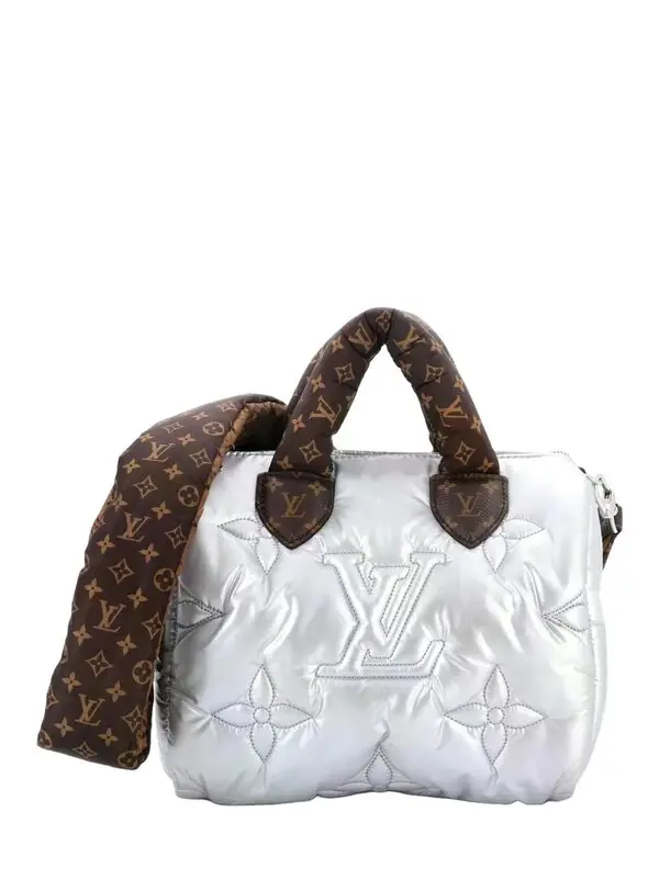 LOUIS VUITTON Speedy Bandouliere 25 Shoulder Bag Monogram Quilted Econyl Nylon - Silver