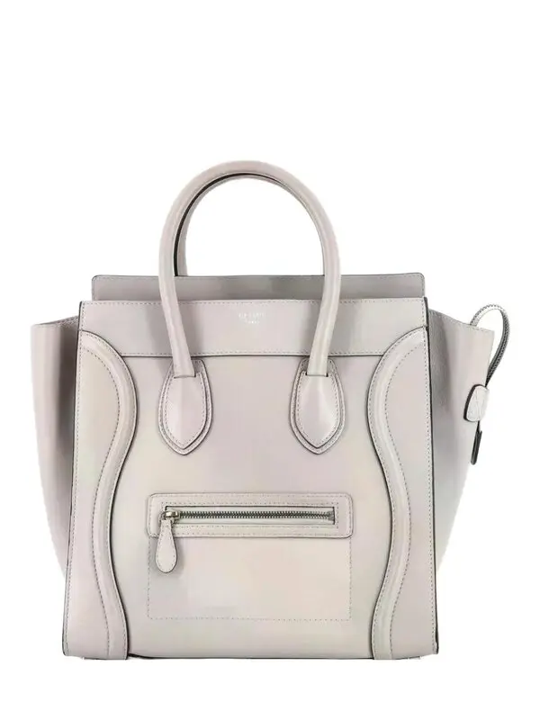 Celine Luggage Bag Smooth Leather Mini Tote Bag - Neutrals