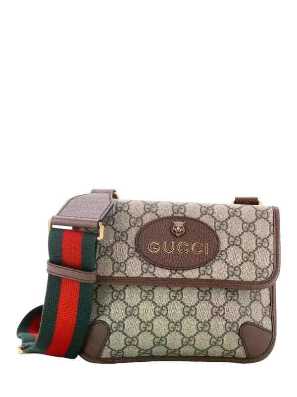 Gucci Neo Vintage Flap Messenger Gg Coated Canvas Small - Brown