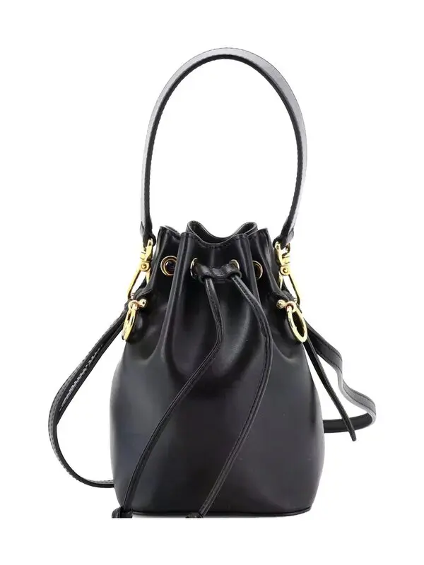 Fendi Mon Tresor Leather Mini Bucket Bag - Black