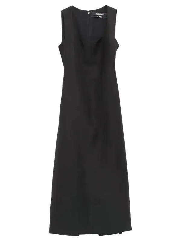 Jacquemus Square-neck Midi Dress - Black