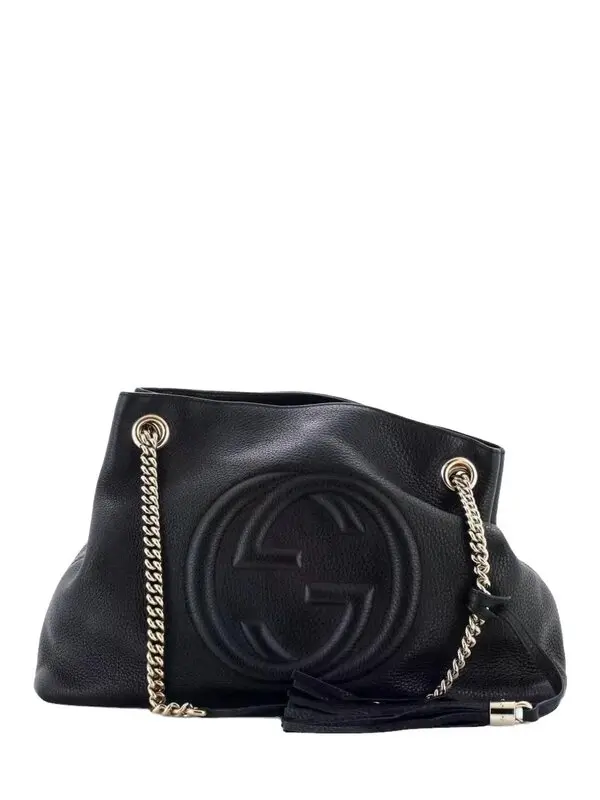 Gucci Soho Chain Strap Leather Shoulder Bag - Black