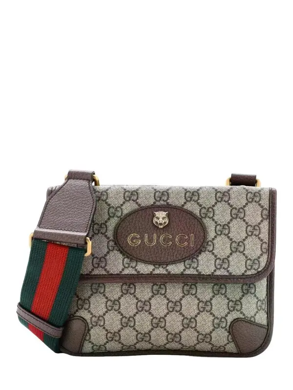 Gucci Neo Vintage Flap Messenger Gg Coated Canvas Small - Brown