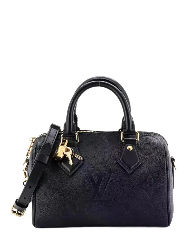 LOUIS VUITTON Speedy Bandouliere Monogram Empreinte Giant 20 Crossbody Bag - Black