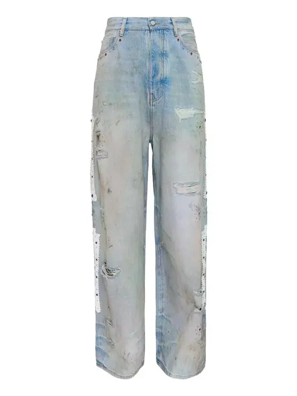 Amiri Studded Baggy Jeans - Blue