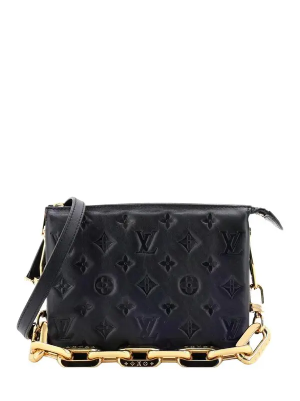 LOUIS VUITTON Coussin Bb Crossbody Bag Monogram Embossed Lambskin - Black