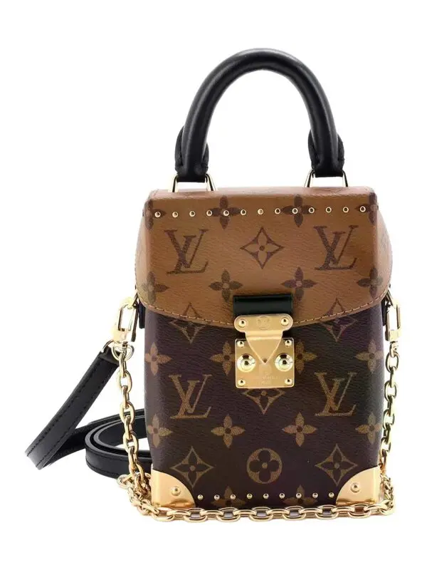 LOUIS VUITTON Camera Box Nm Handbag Studded Reverse Monogram Canvas - Brown