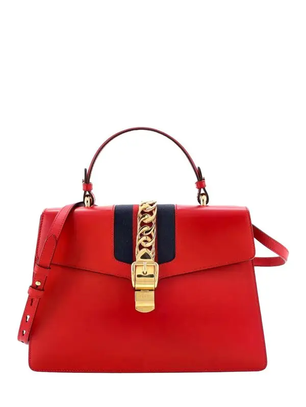 Gucci Sylvie Top Handle Medium Satchel - Red