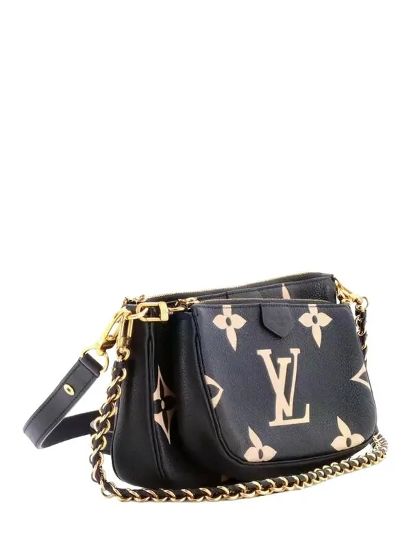 LOUIS VUITTON Multi Pochette Accessoires Bicolor Monogram Empreinte Giant Crossbody Bag - Black