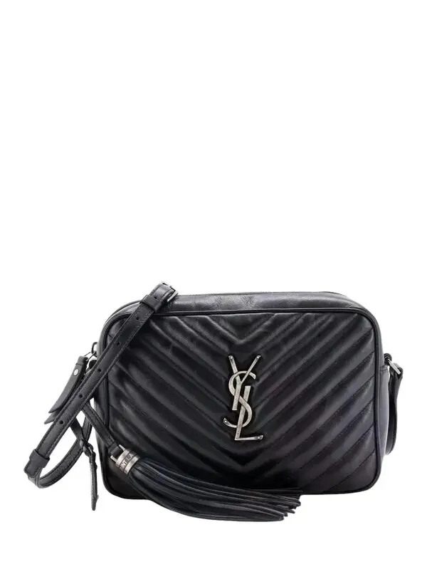 Saint Laurent Lou Camera Bag Matelasse Chevron Leather Small - Black