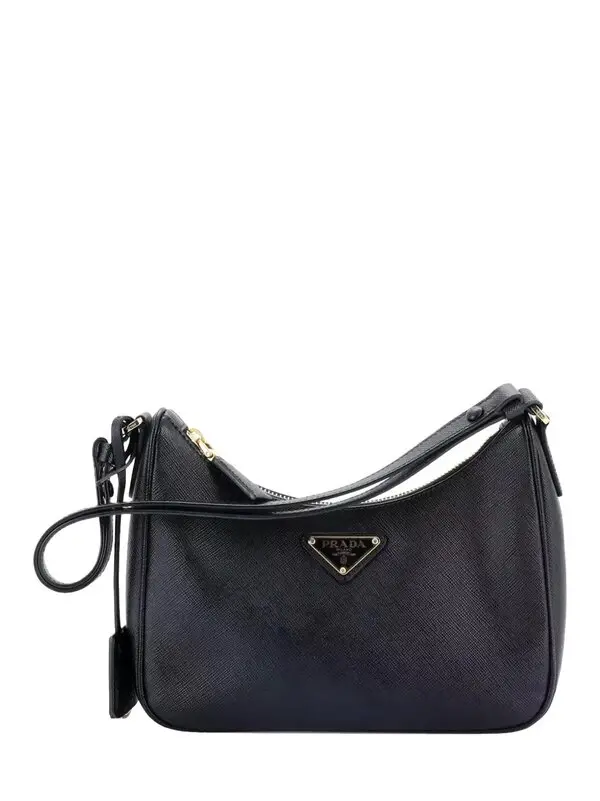 Prada Re-edition Hobo Saffiano Leather Mini Shoulder Bag - Black