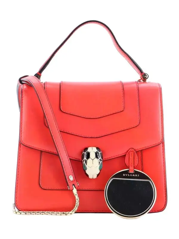 BVLGARI Serpenti Forever Top Handle Bag - Red
