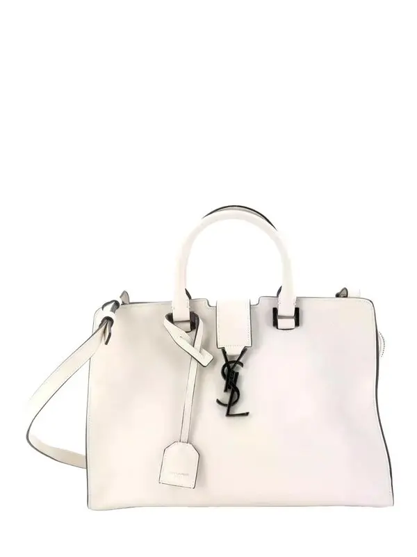 Saint Laurent Monogram Cabas Small Satchel - White