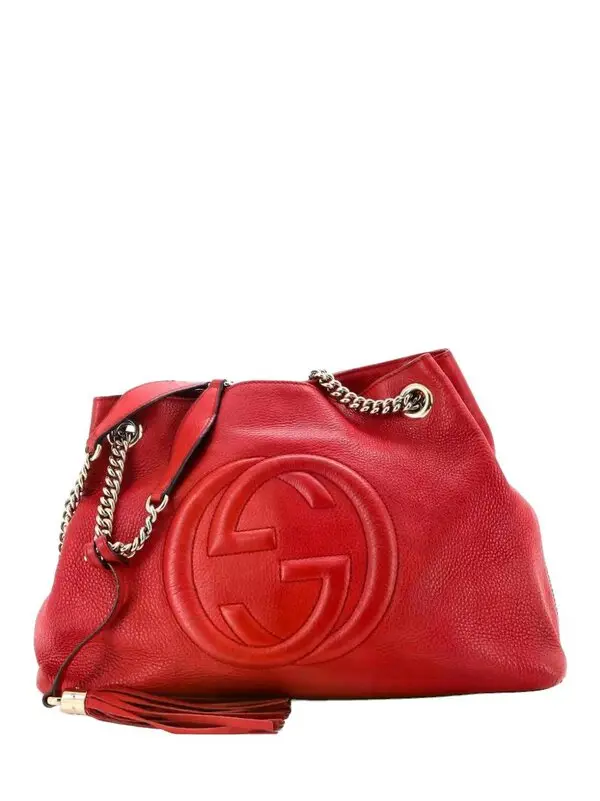 Gucci Soho Chain Strap Leather Medium Shoulder Bag - Red
