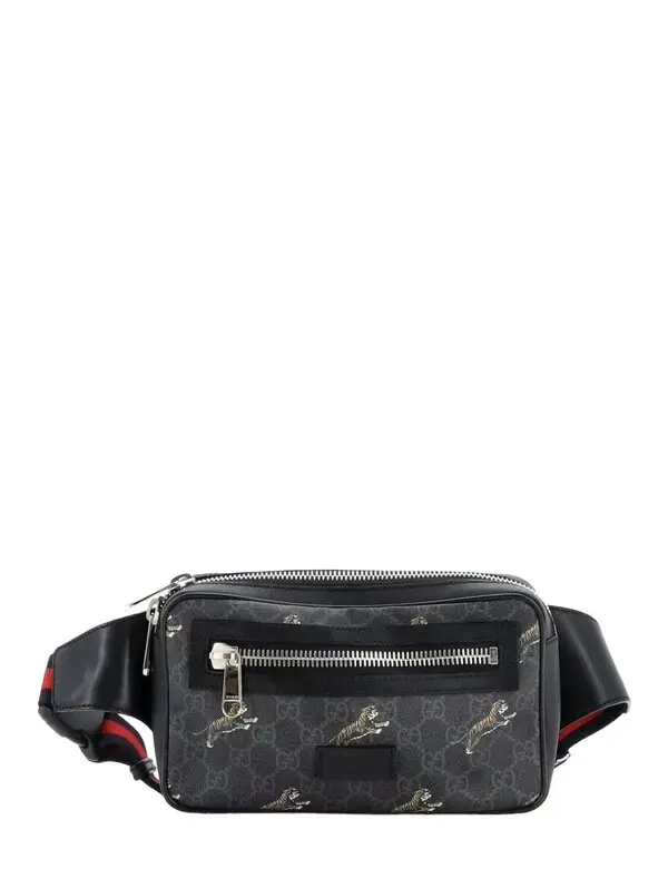 Gucci Printed Gg Coated Canvas Belt Bag - Black