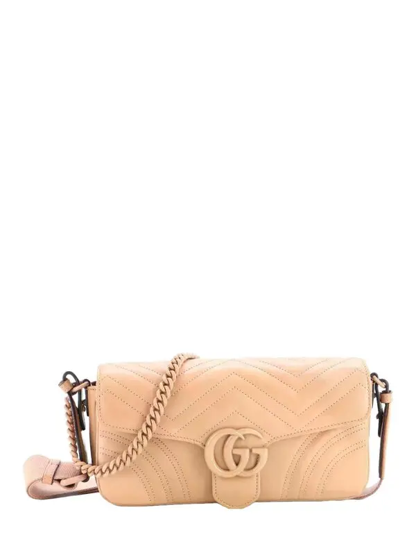 Gucci Gg Marmont Monochrome Flap Bag - Neutrals