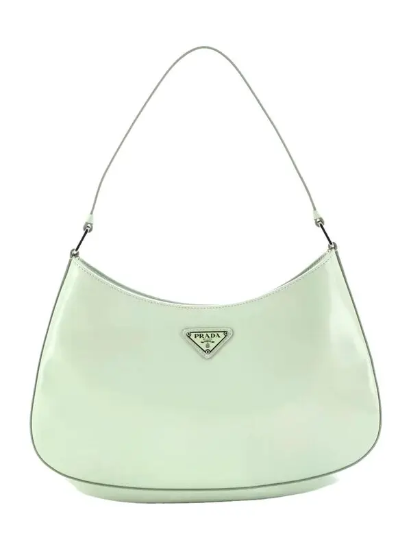 Prada Cleo Shoulder Bag Spazzolato Leather Large Hobo Bag - Green