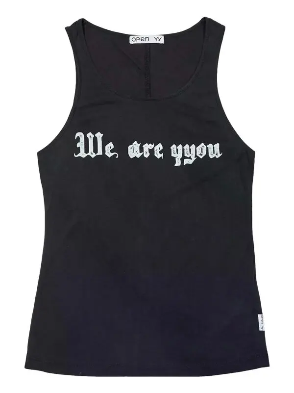 OPEN YY Slogan-print Tank Top - Black